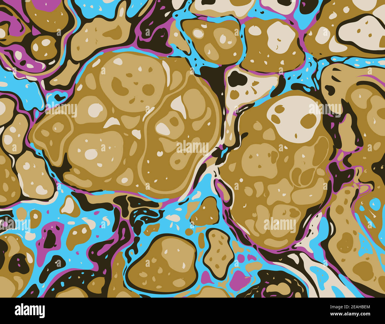 Digital marbling or inkscape illustration of an abstract swirling ...