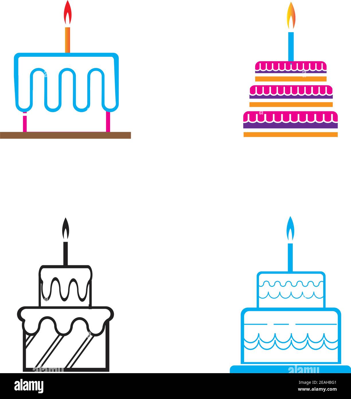 birthday cake icon vector design template Stock Vector Image & Art - Alamy