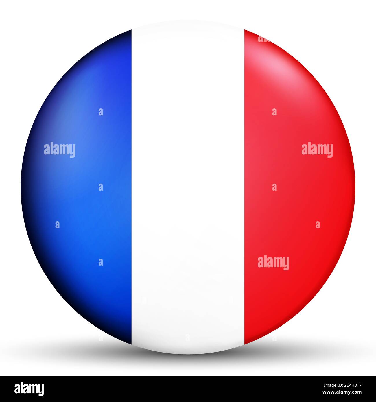 Glass light ball with flag of France. Round sphere, template icon ...