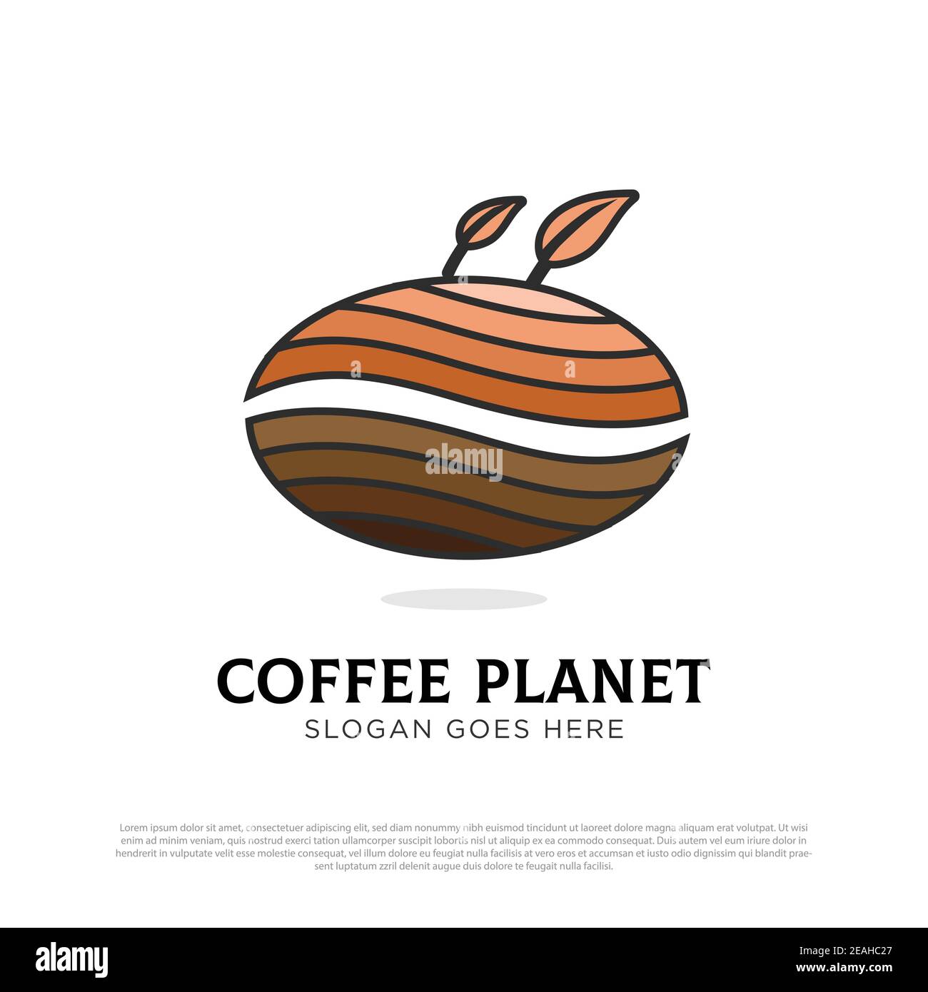 Coffee planet logo design inspiration, Vector illustration of coffee shop design template Stock ...