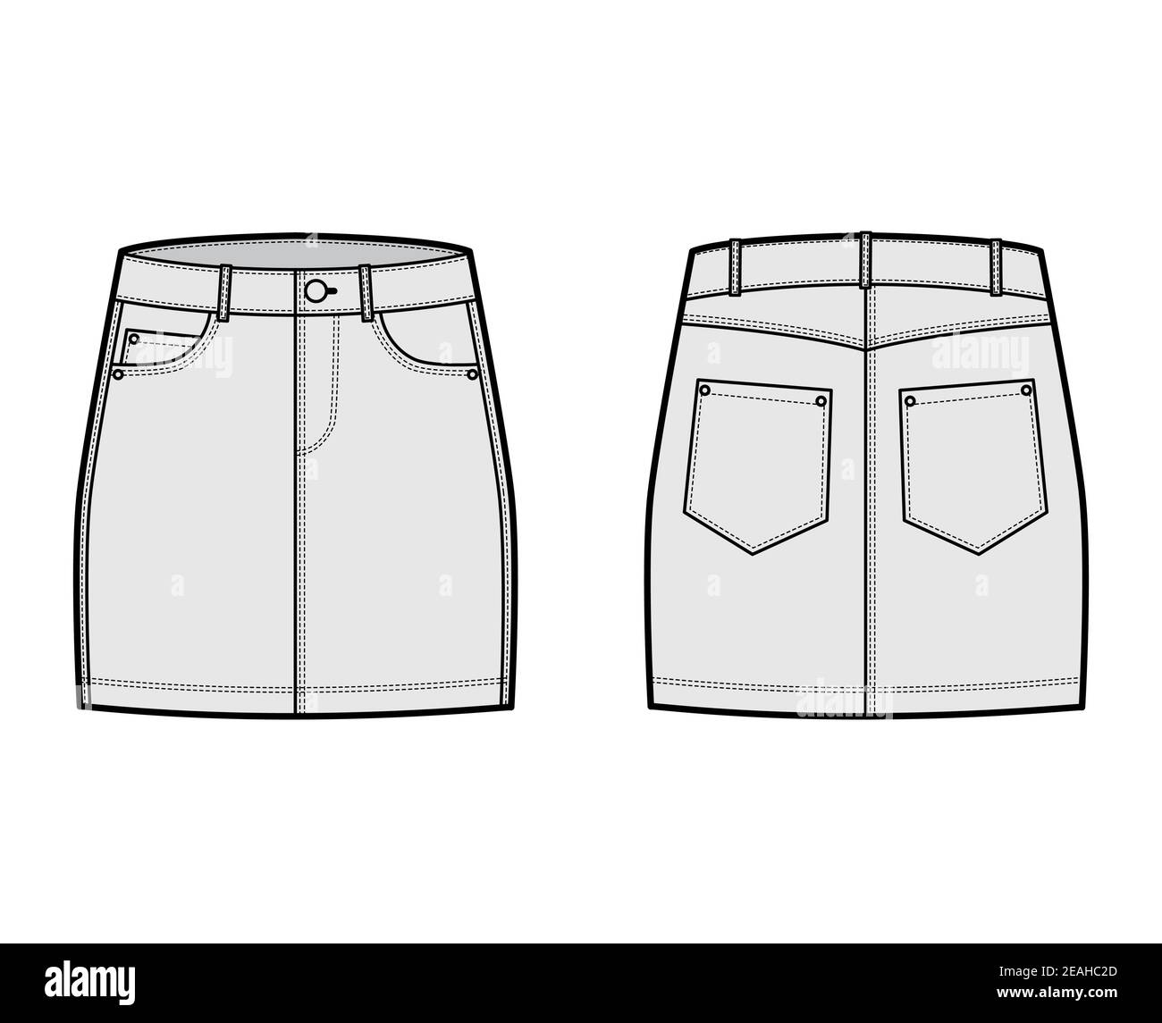 Mini denim skirt Stock Vector Images - Alamy