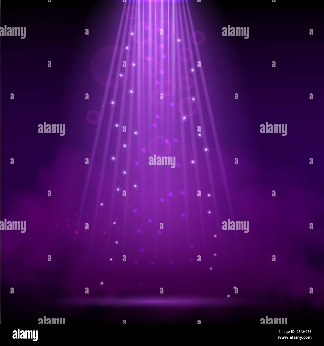 Purple spotlight. Bright lighting with spotlights of the stage with ...