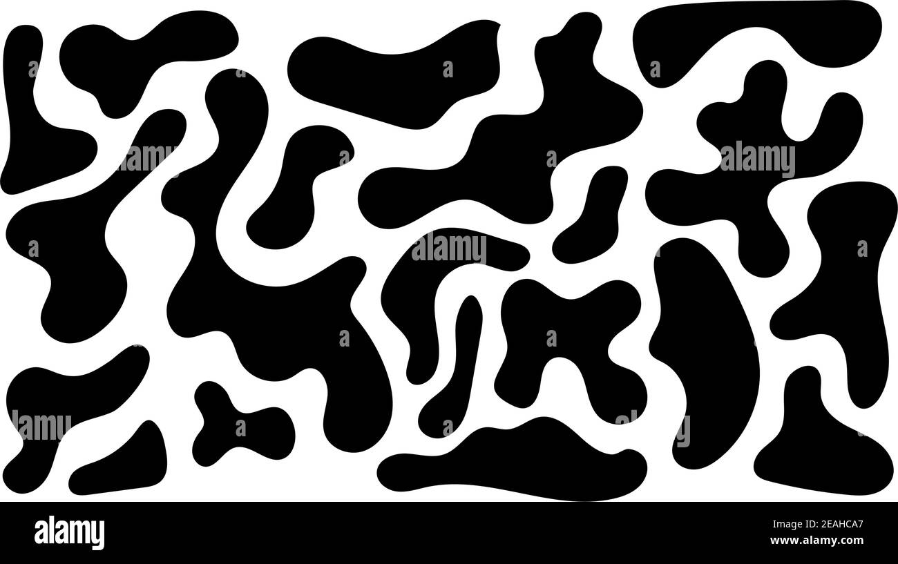 Irregular blob, set of abstract organic shapes. Abstract irregular random blobs. Simple liquid ...
