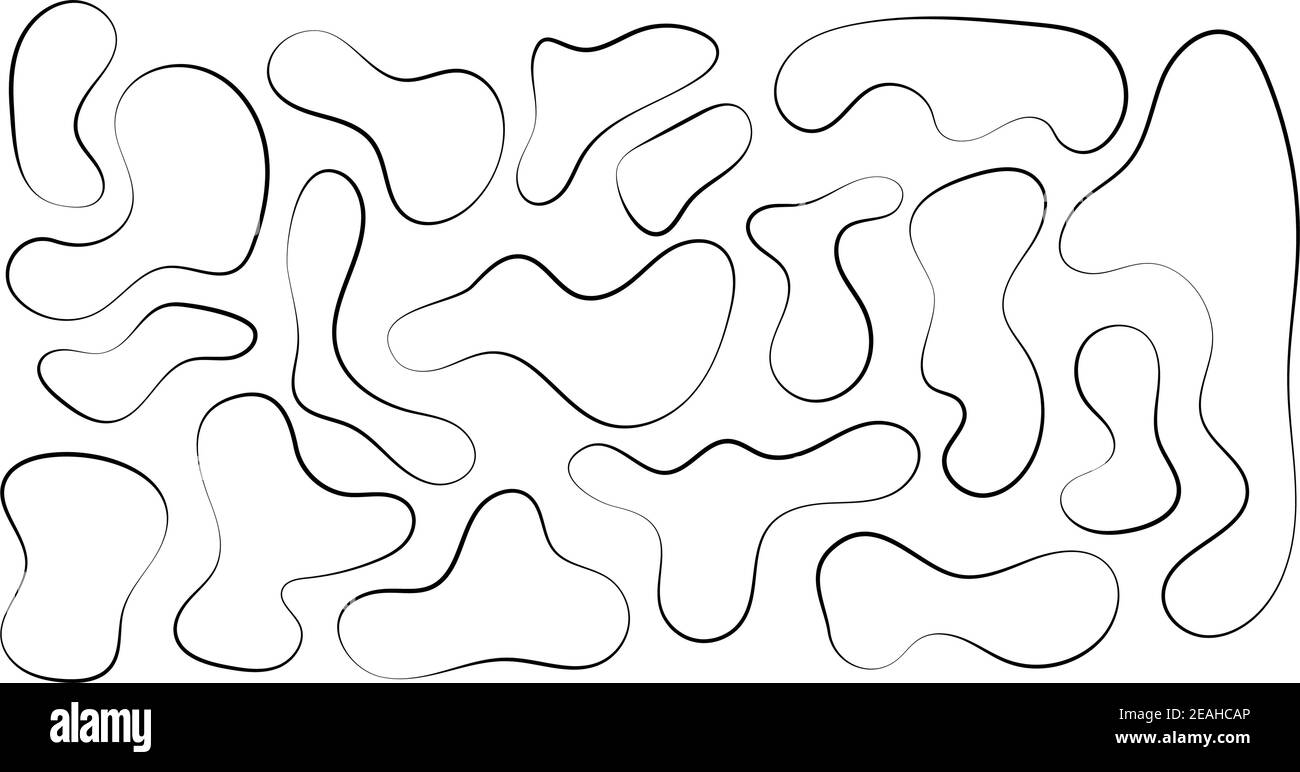 Irregular blob, set of abstract organic shapes. Abstract irregular ...