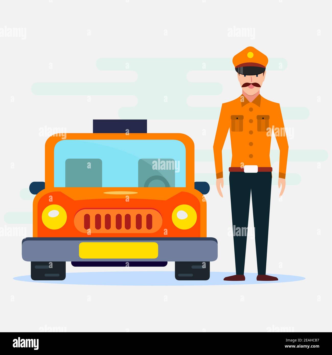 man taxi driver vector illustration in flat style Stock Vector Image ...