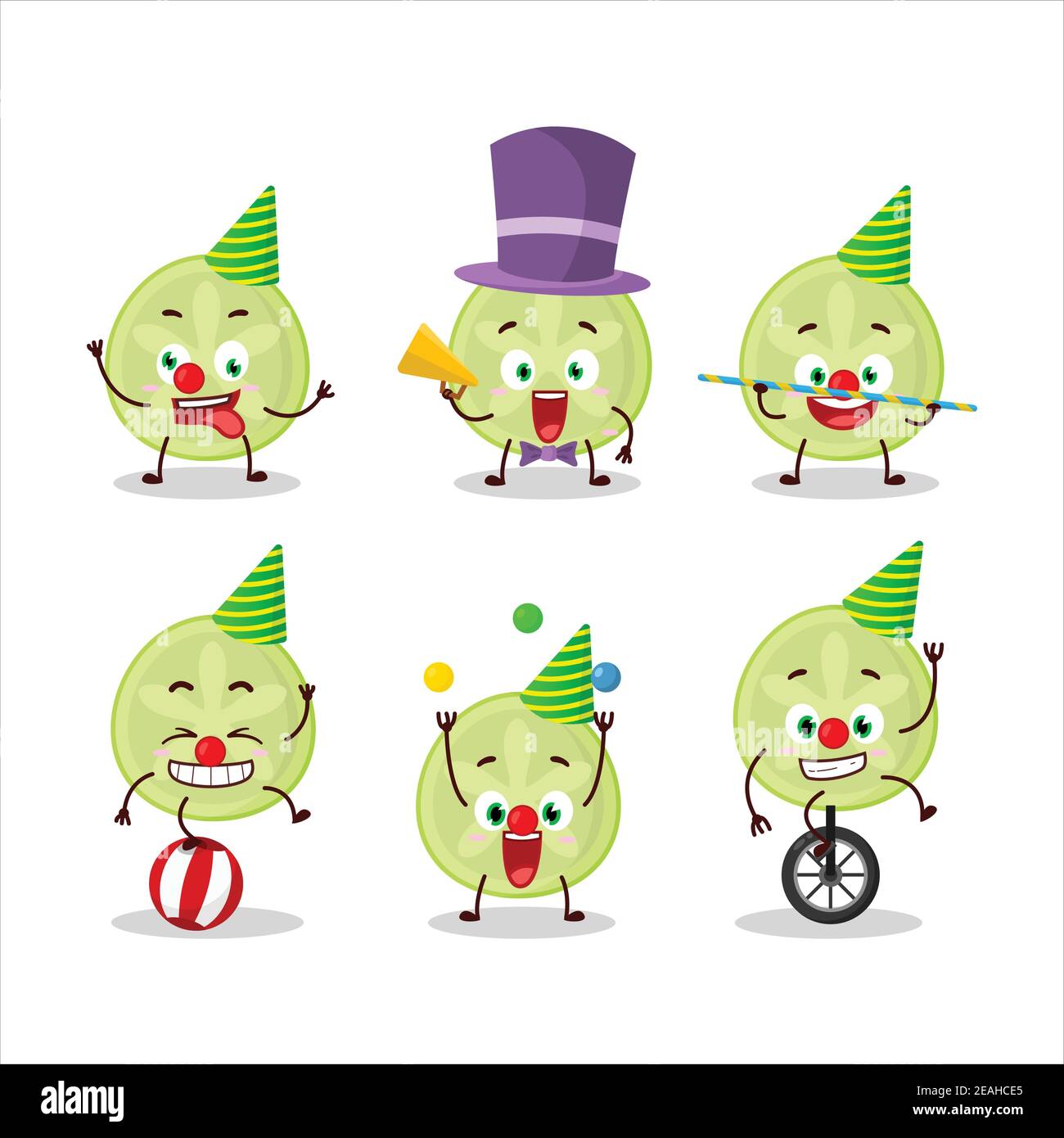 Cartoon character of slice of bilimbi with various circus shows. Vector ...