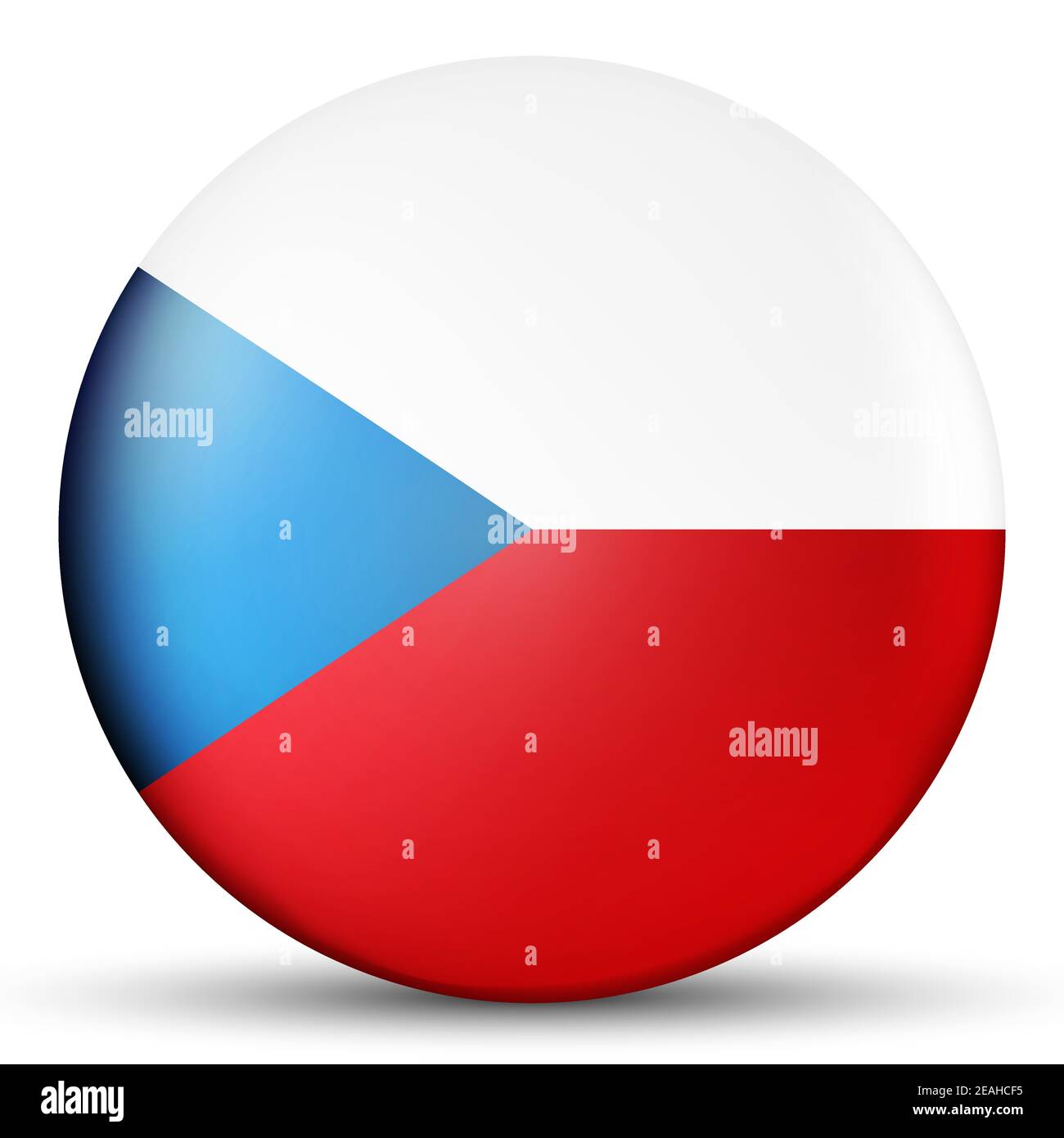Glass light ball with flag of Czech Republic. Round sphere, template ...