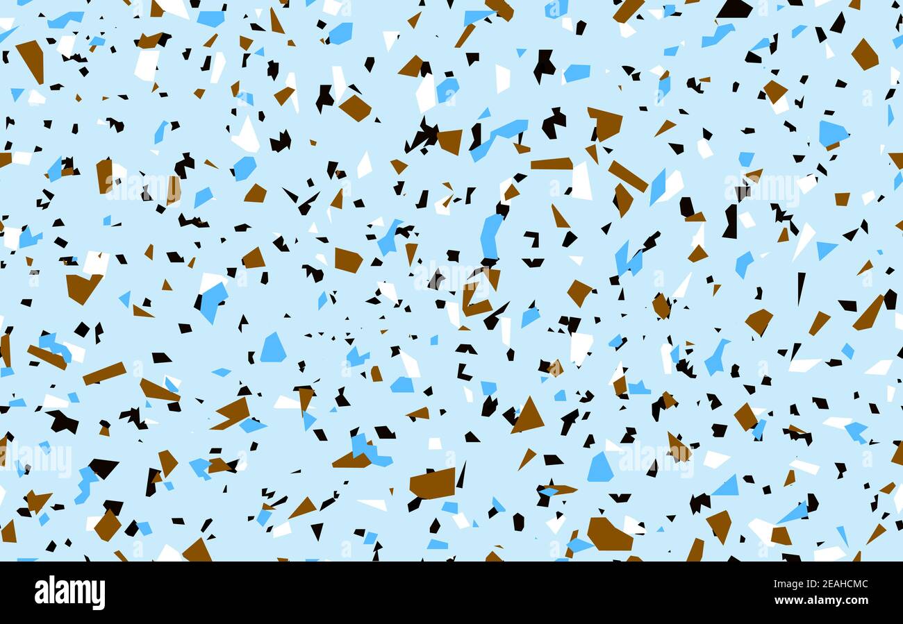 Geometric blue terrazzo seamless pattern. Abstract colourful modern ...