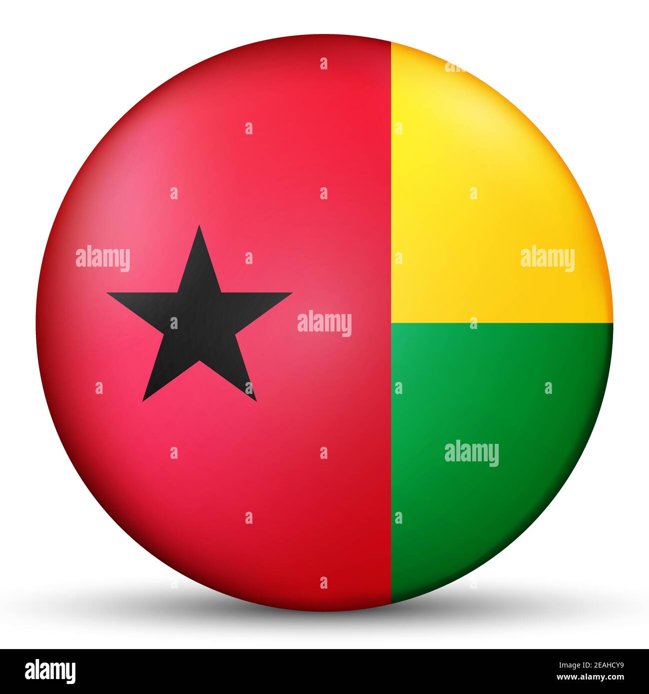 Glass light ball with flag of Guinea-Bissau. Round sphere, template ...