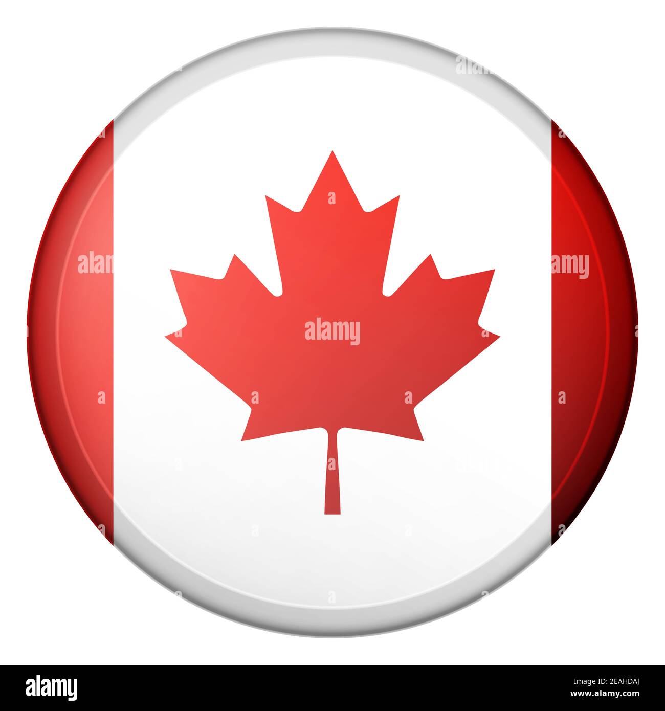 Glass light ball with flag of Canada. Round sphere, template icon ...