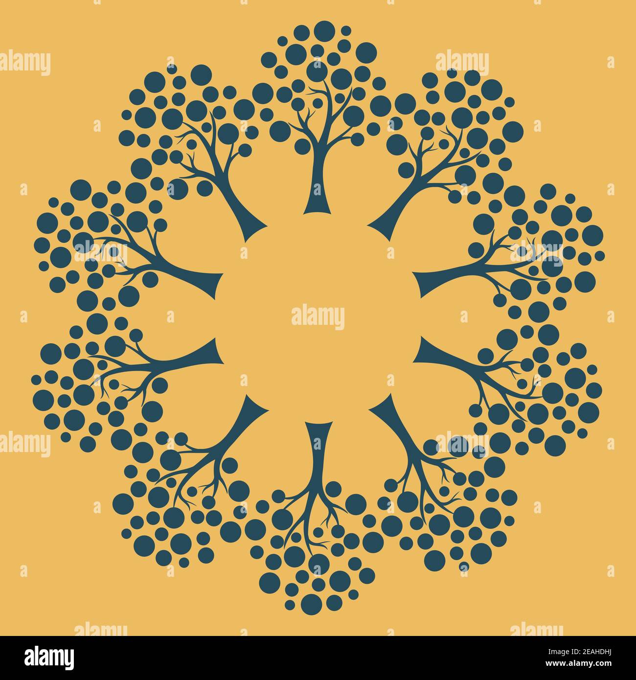 Seamless pattern of colourful trees with multi colour dots as hi-res ...