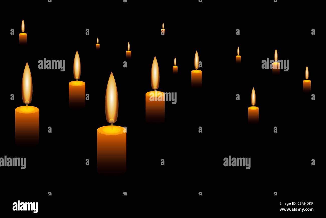 Vector burning candles in Stock Vector Images - Alamy