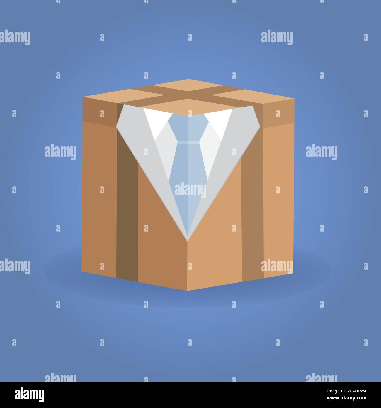 Cardboard box on blue background, conceptual vector Stock Vector Image ...