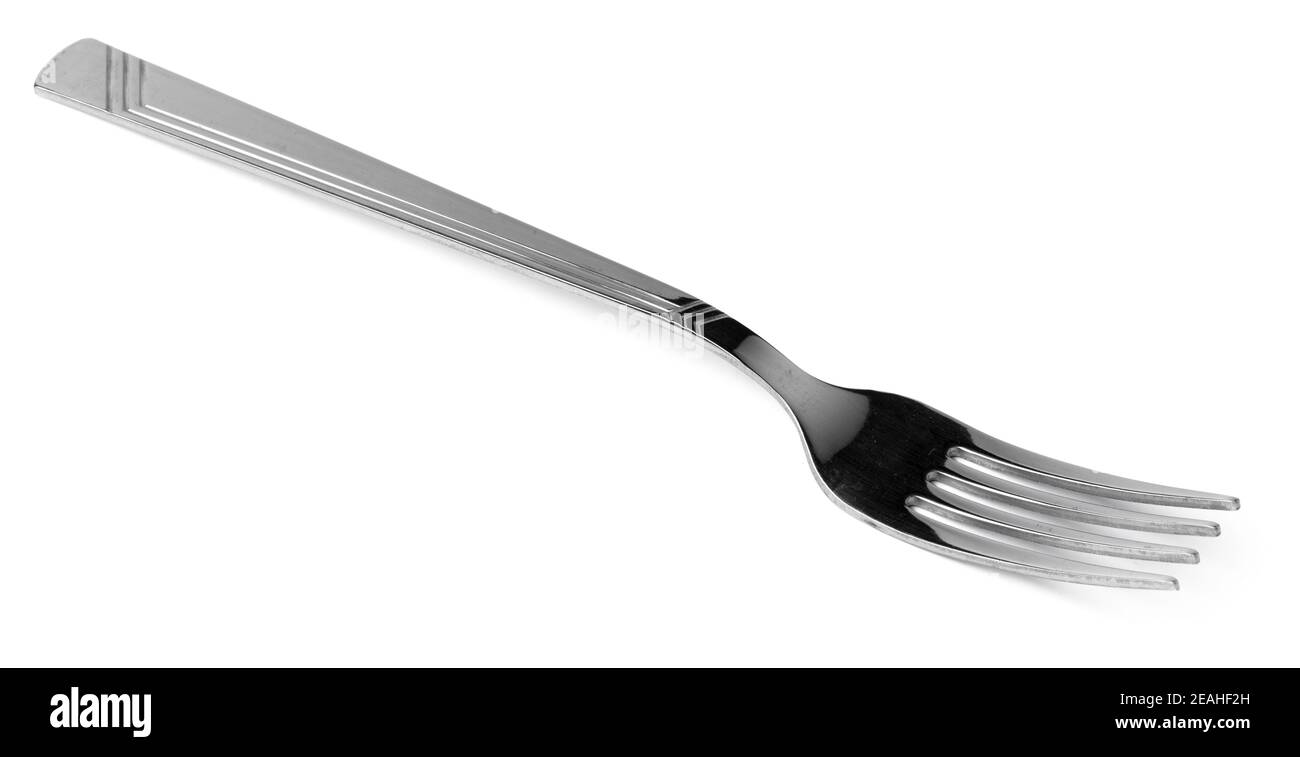 Silver dining fork isolated on white background Stock Photo - Alamy