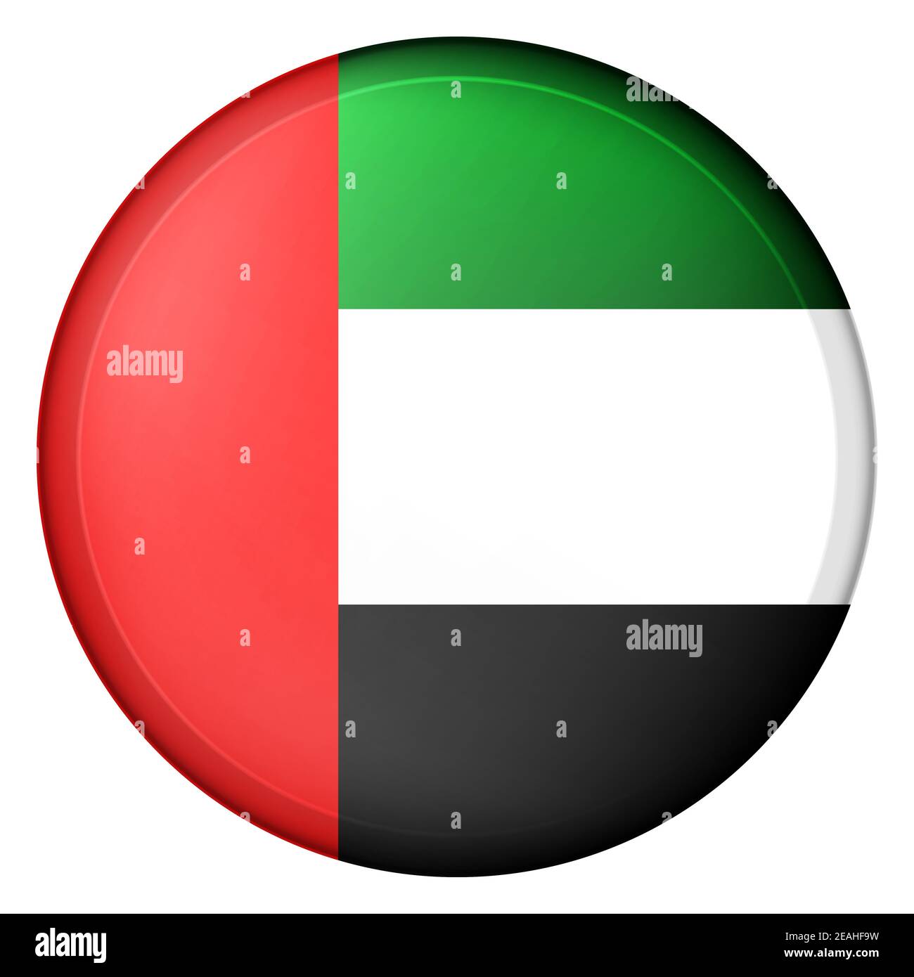 Glass light ball with flag of United Arab Emirates. Round sphere ...