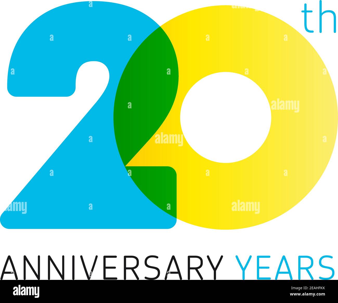 20 th anniversary numbers. 20 years old logotype. Creative bold ...
