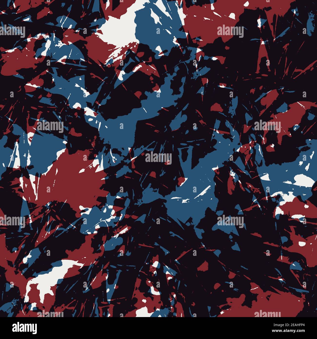 Seamless leaf pattern in red blue black white Stock Photo - Alamy