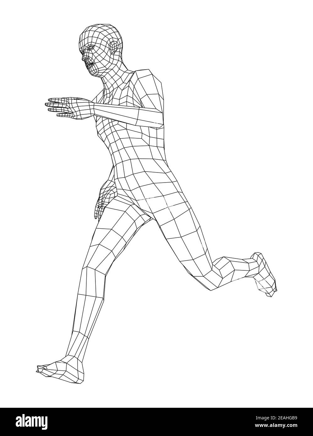 Wireframe running man. Vector Stock Vector Image & Art - Alamy