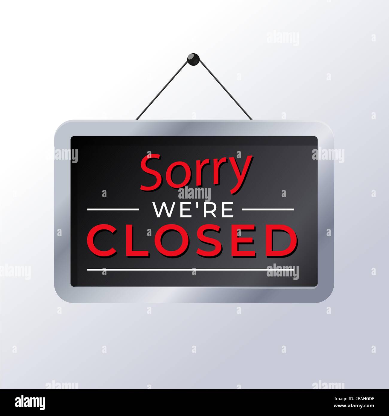 Gradient sorry, were closed signboard Vector illustration Stock Vector ...