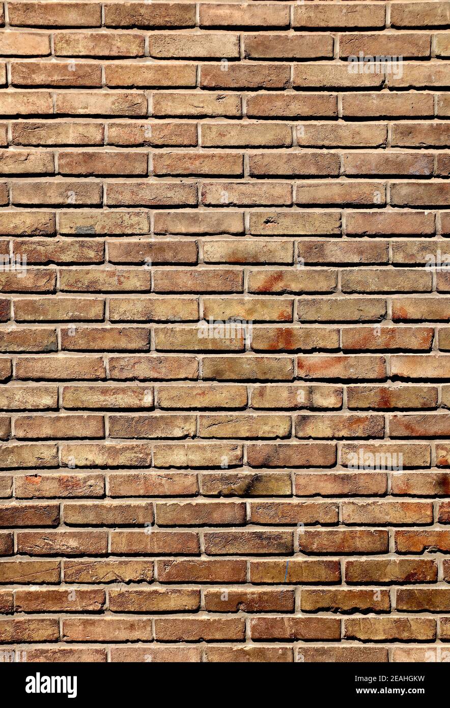 Full vertical texture of old brick wall Stock Photo - Alamy