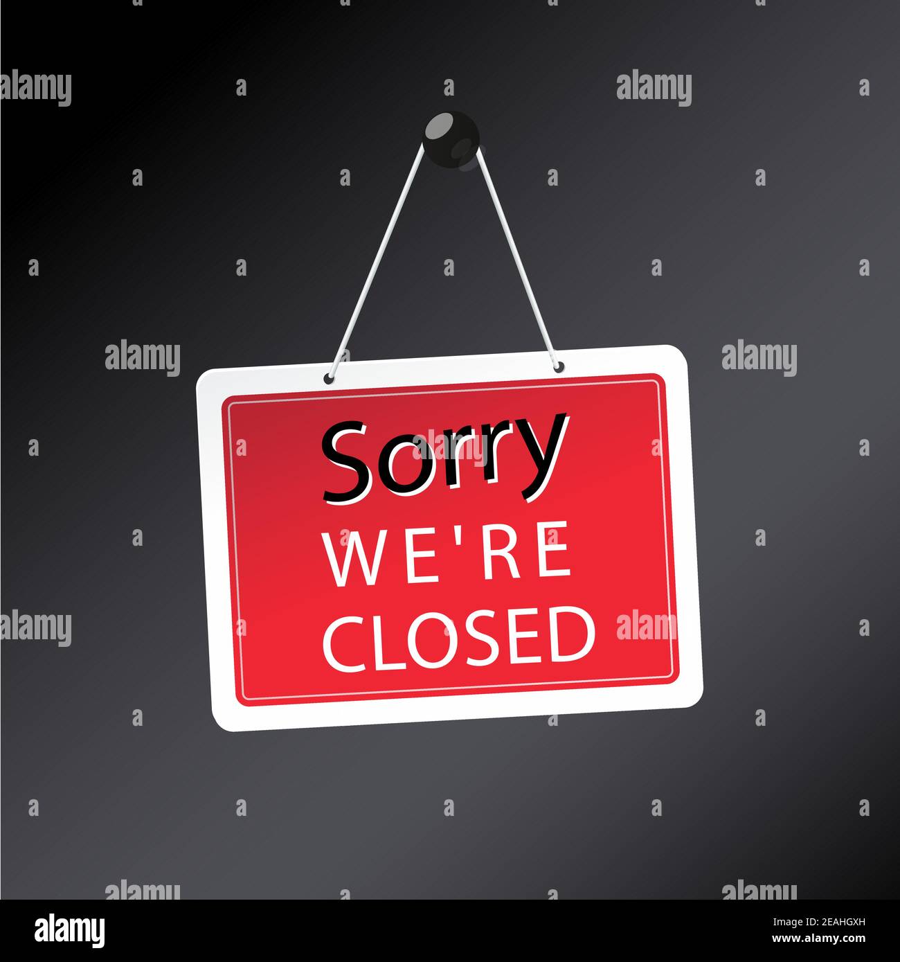 Gradient sorry, were closed signboard Vector illustration Stock Vector ...
