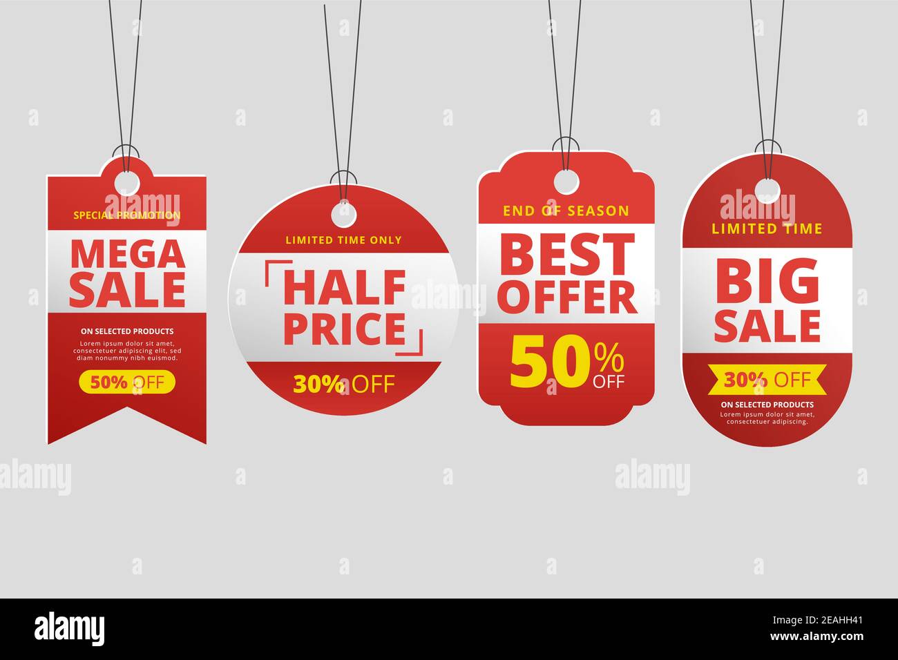 Realistic sale tags collection Vector illustration Stock Vector Image ...