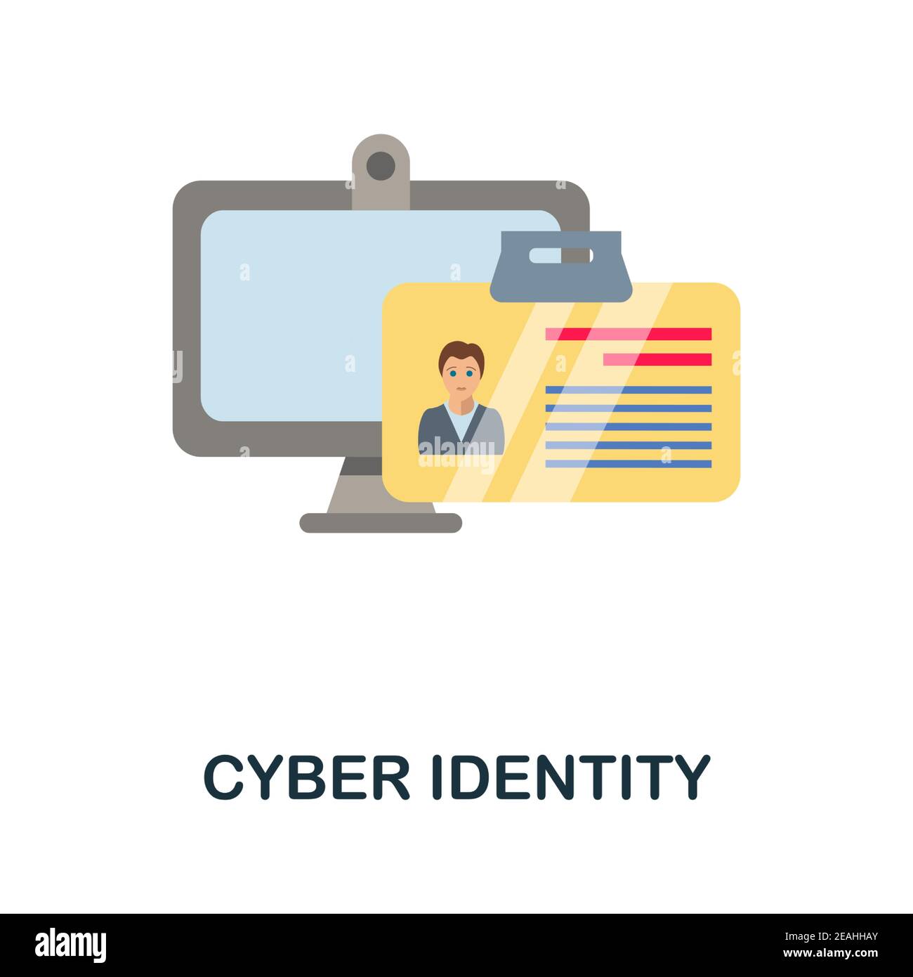 Cyber Identity flat icon. Color simple element from fintech collection ...