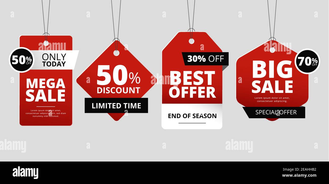 Realistic sale tags collection Vector illustration Stock Vector Image ...