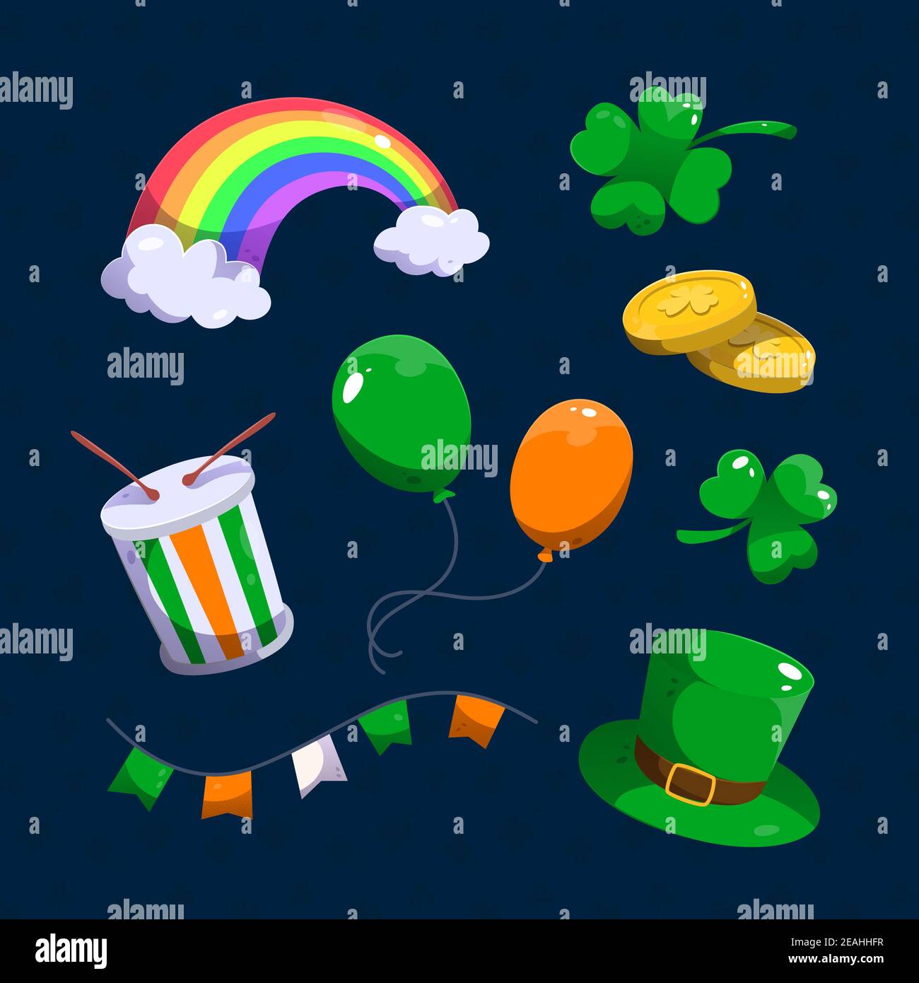 Hand-drawn st. patricks day elements set Vector illustration Stock ...