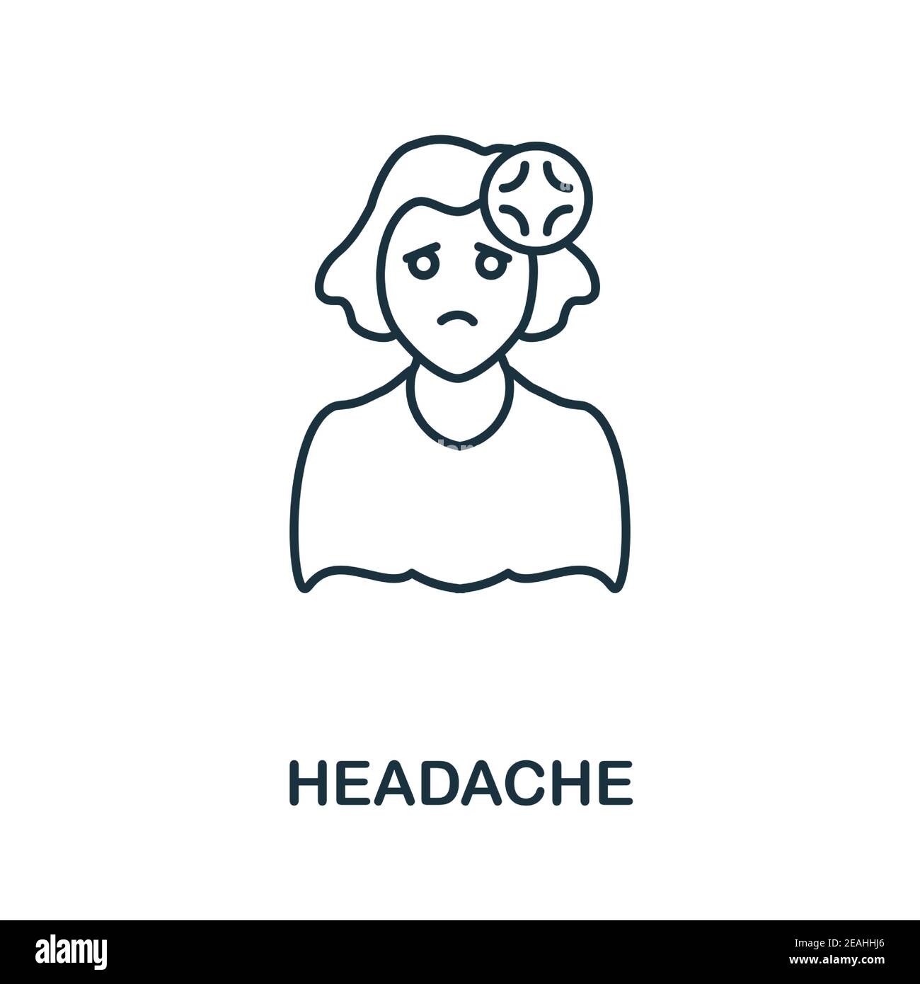 Headache icon. Simple illustration from coronavirus collection ...