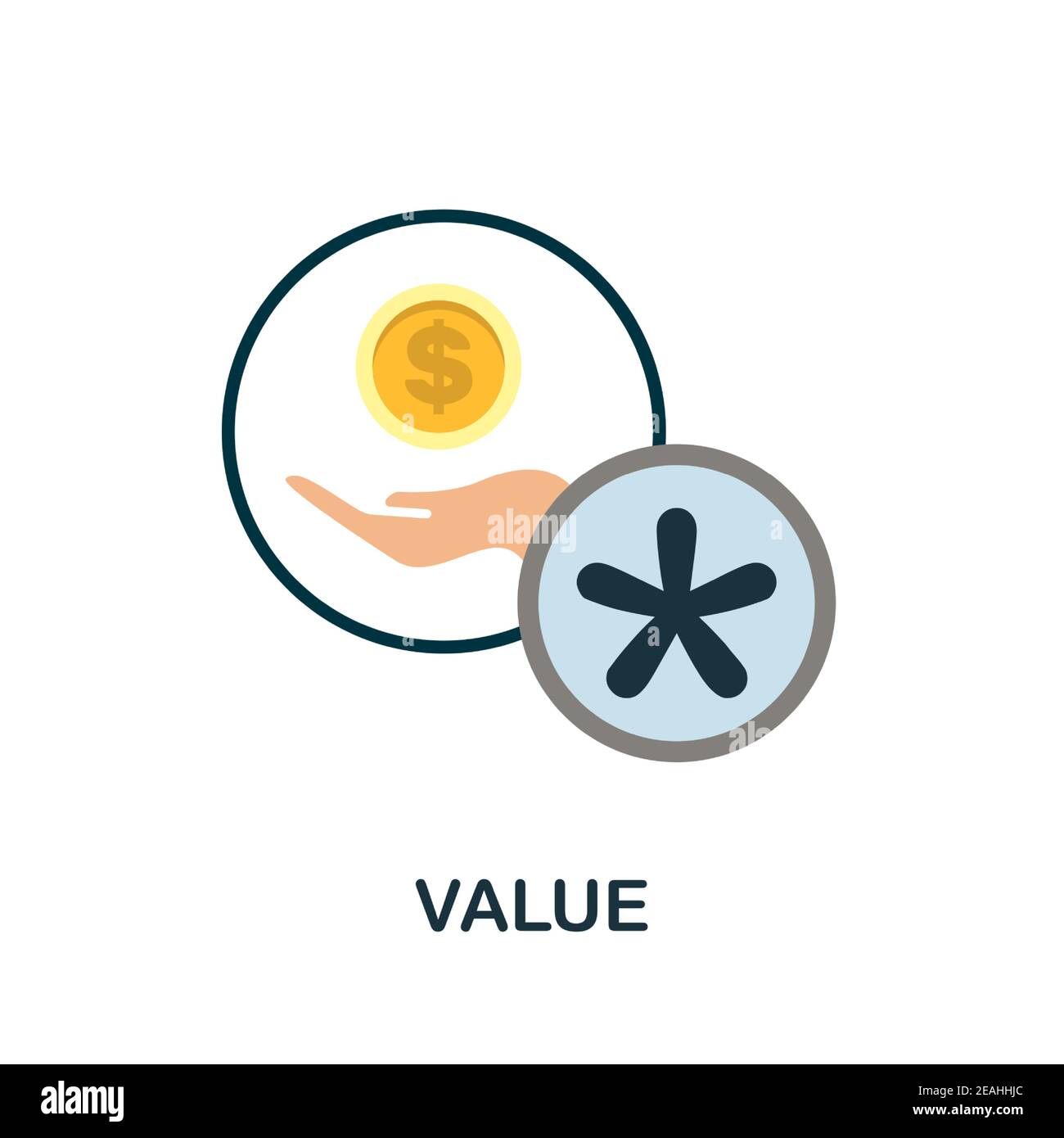 Value flat icon. Color simple element from fintech collection. Creative ...