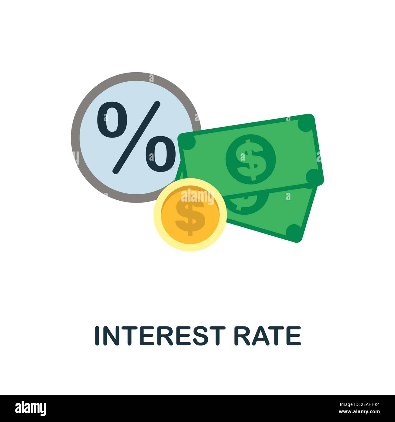 Interest Rate flat icon. Color simple element from fintech collection ...