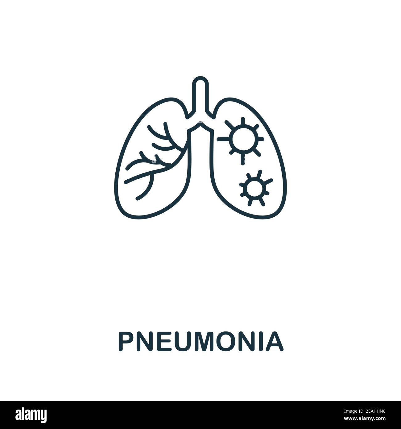 Pneumonia icon. Simple illustration from coronavirus collection ...