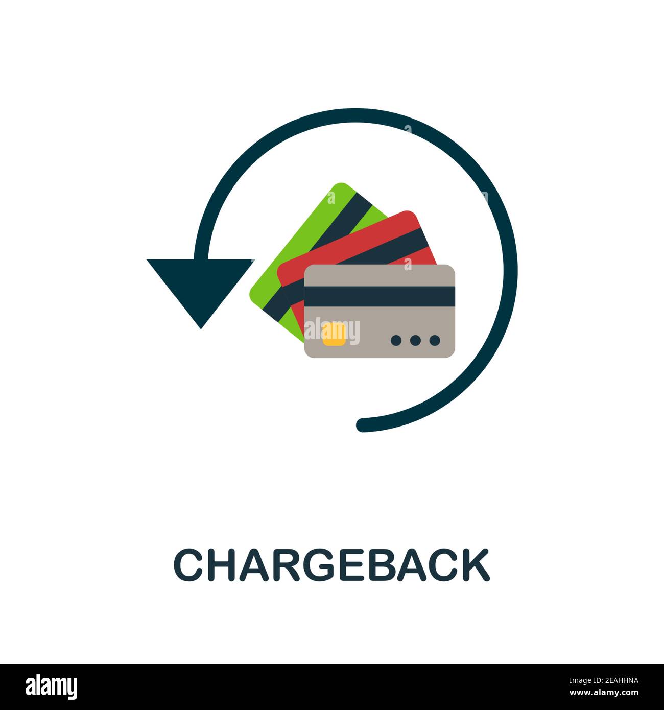 Chargeback flat icon. Color simple element from fintech collection ...