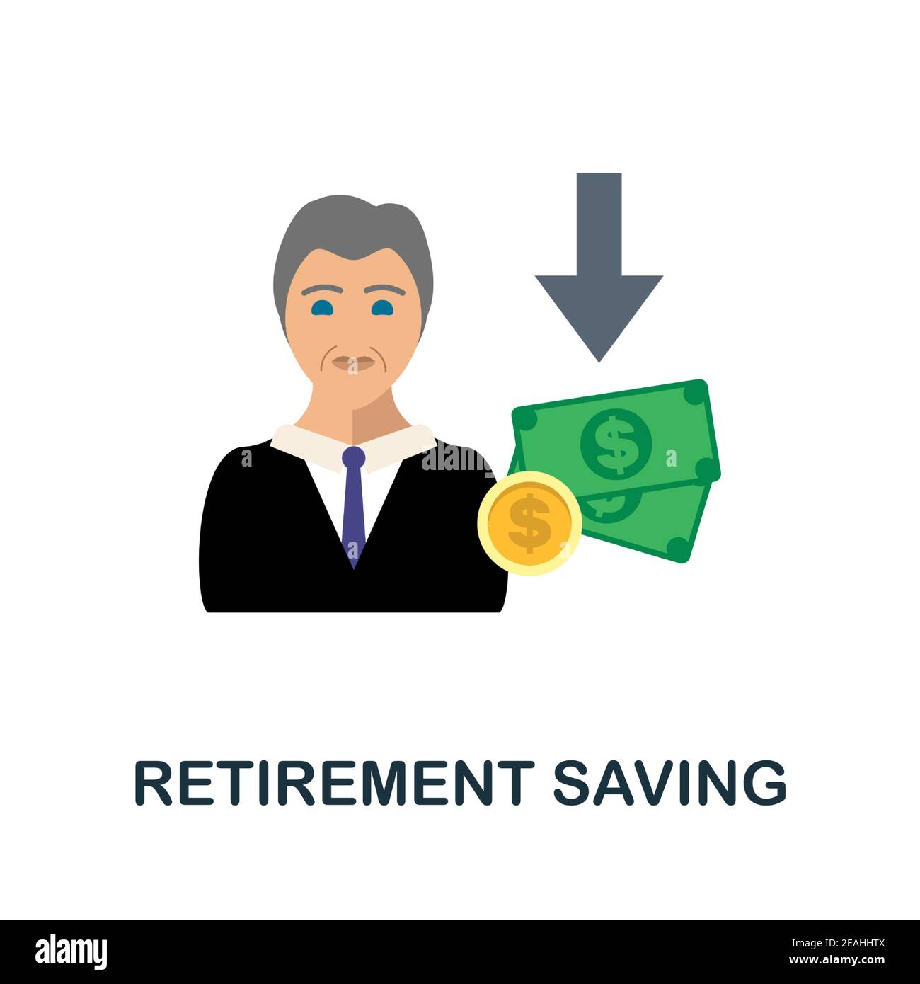 Retirement Saving flat icon. Color simple element from fintech ...