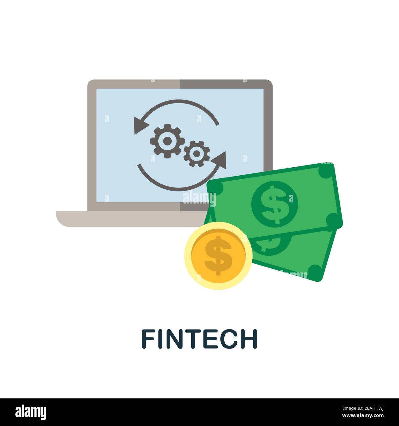 Fintech flat icon. Color simple element from fintech collection ...