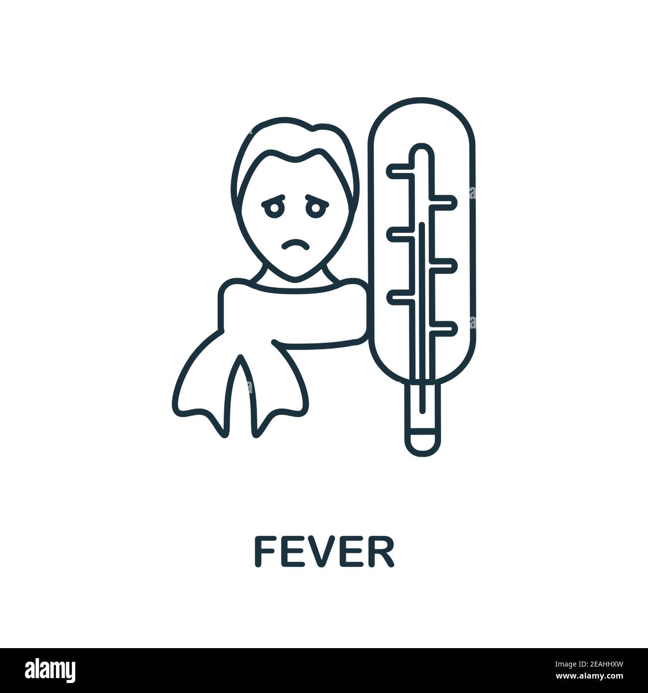 Fever icon. Simple illustration from coronavirus collection. Creative ...