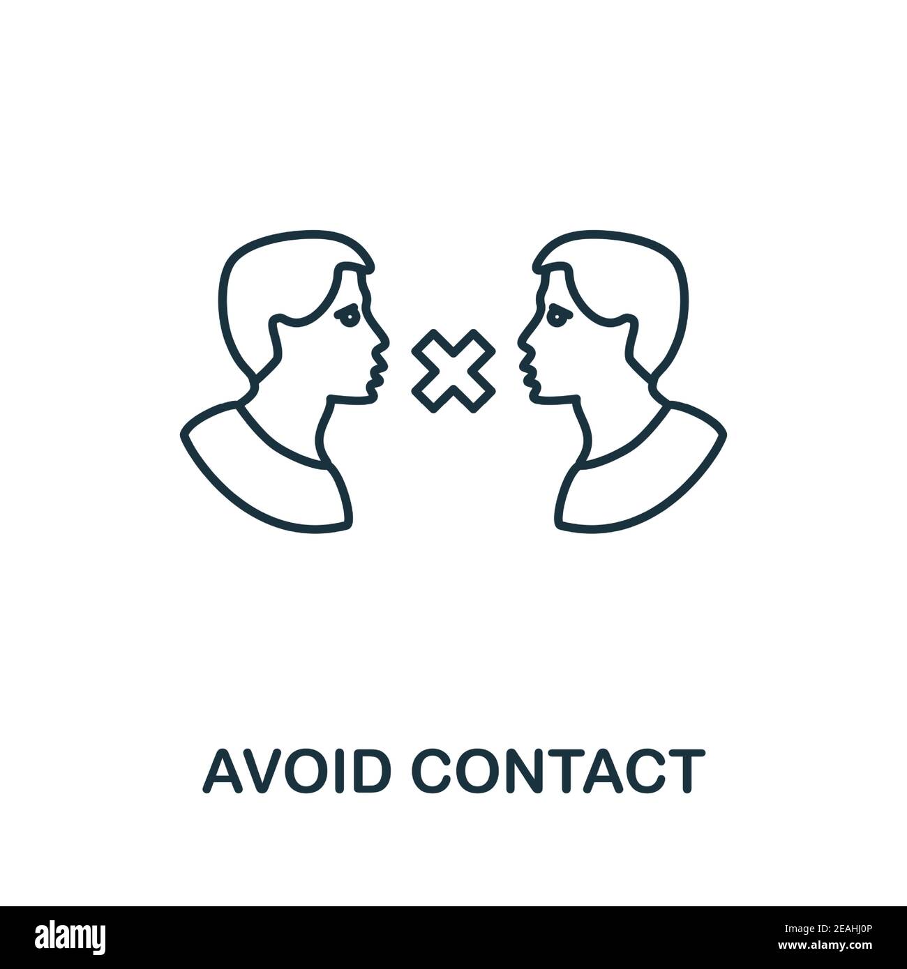 Avoid Contact icon. Simple illustration from coronavirus collection ...
