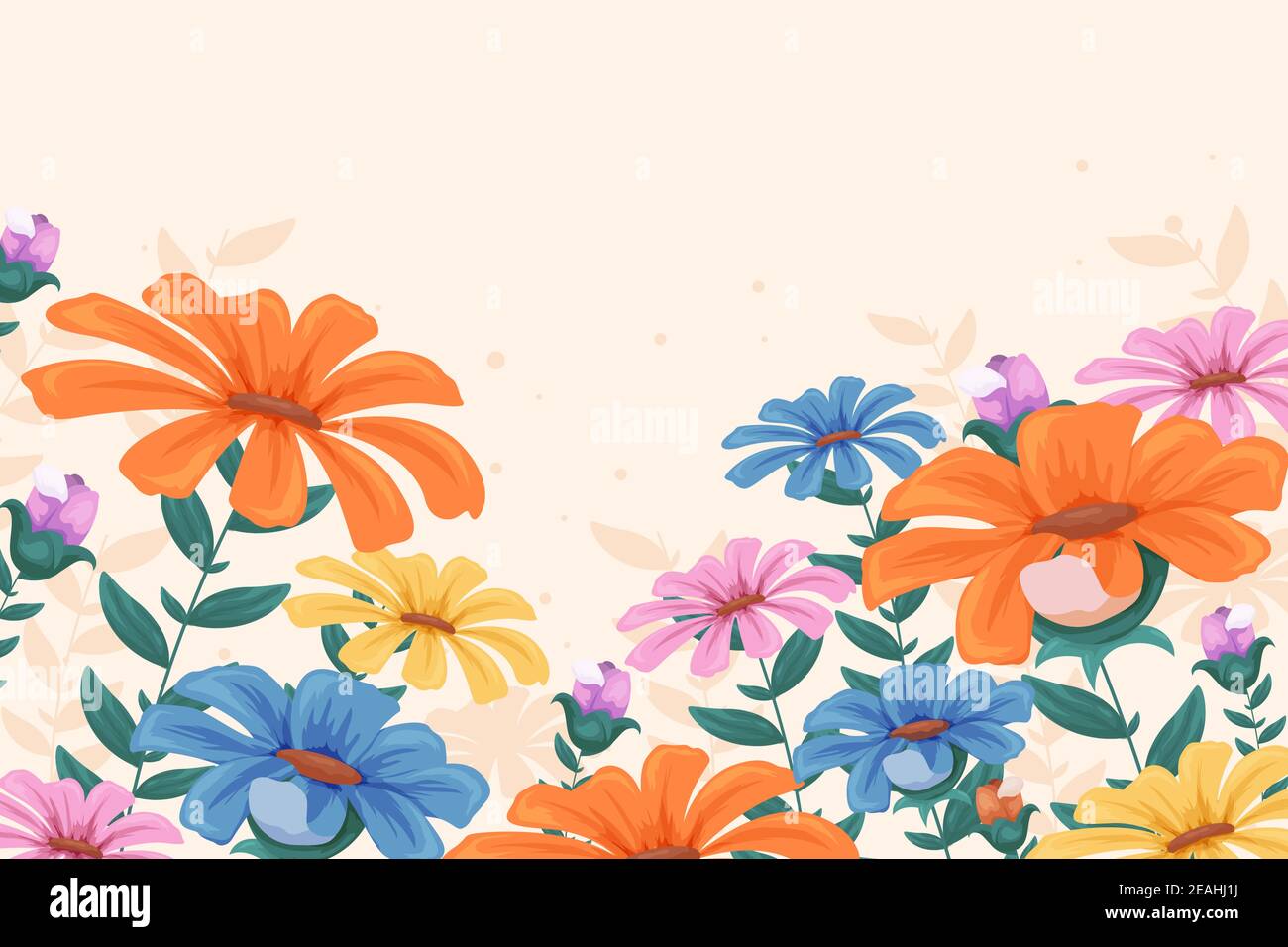 Flat design spring background Vector illustration Stock Vector Image ...