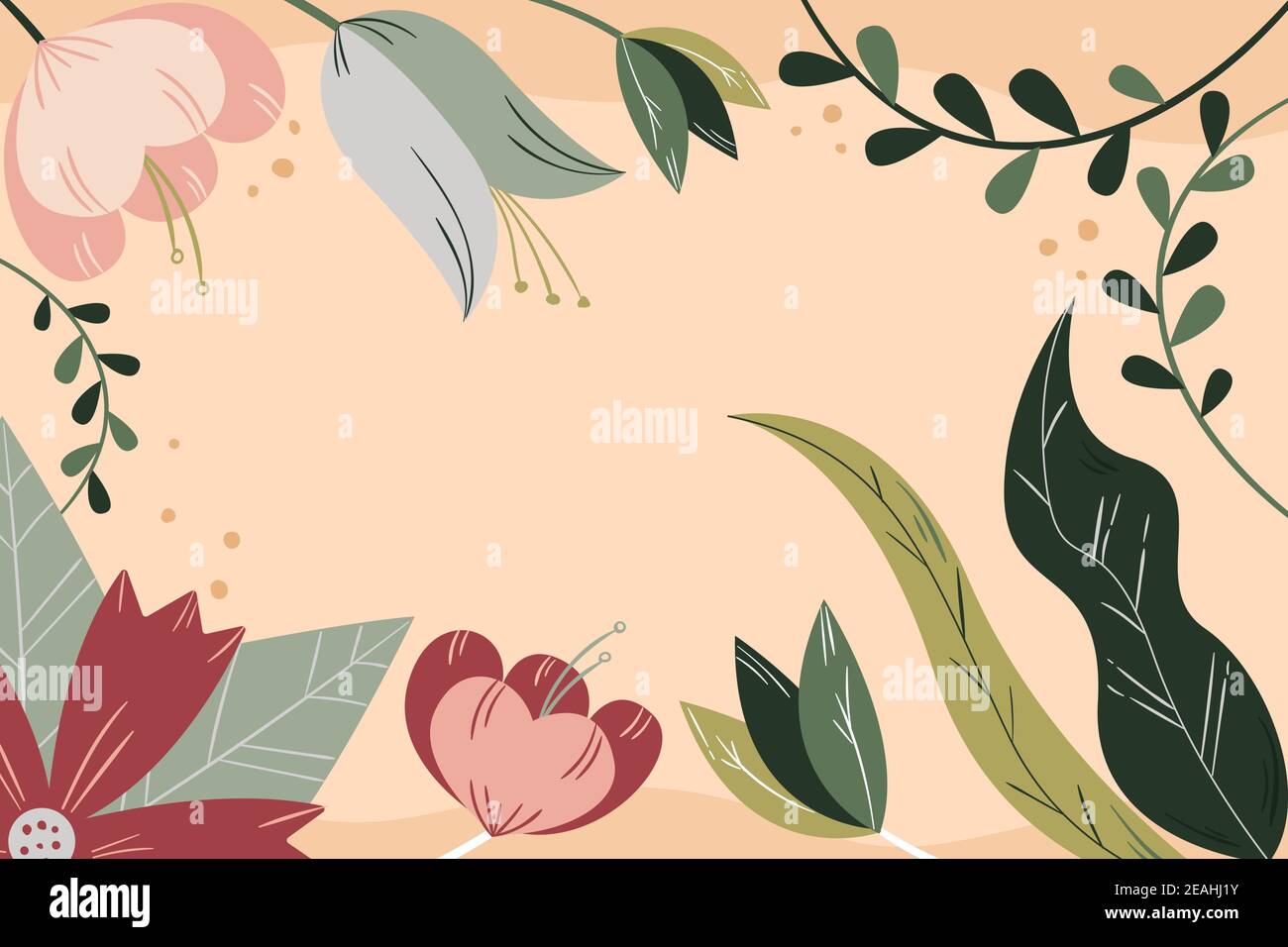 Hand drawn spring background Vector illustration Stock Vector Image ...