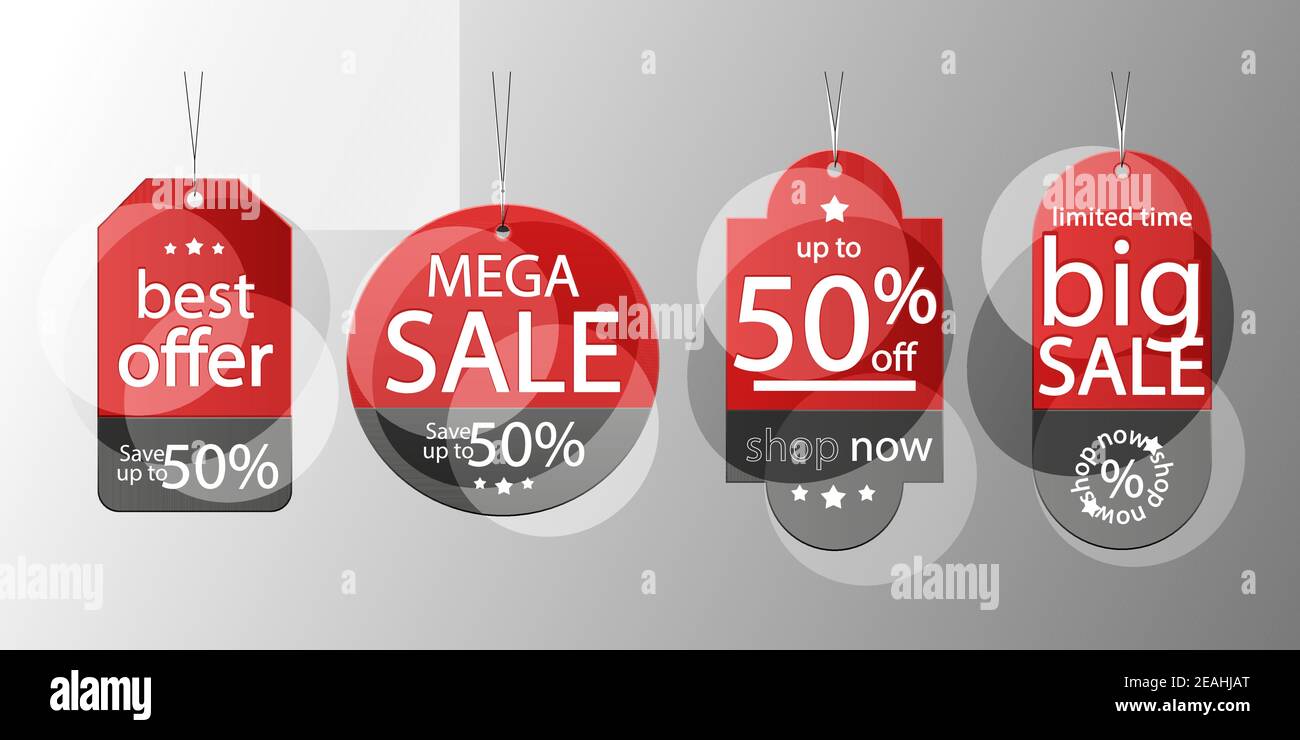 Realistic sale tags set Vector illustration Stock Vector Image & Art ...