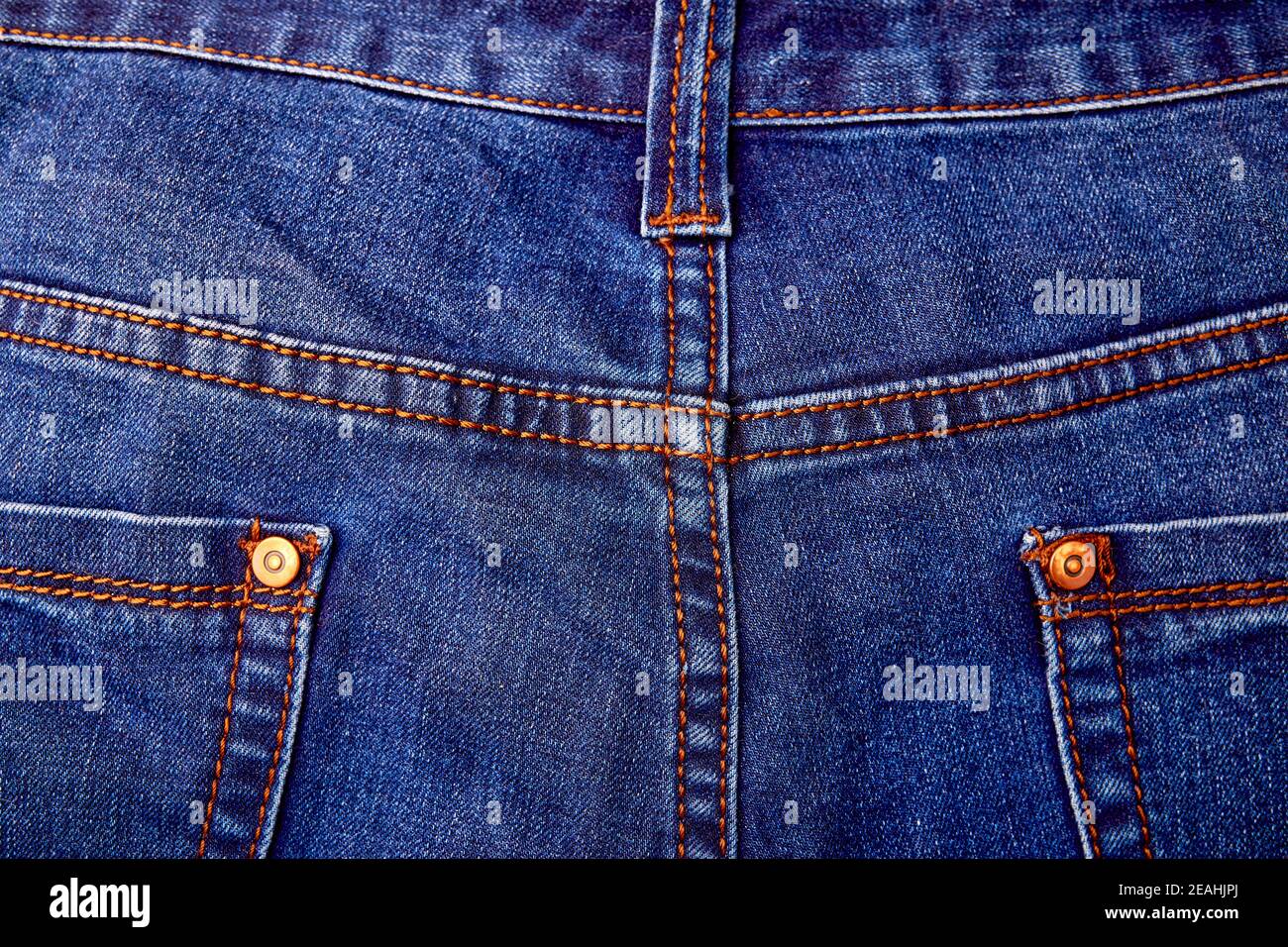 Back of Blue Jeans denim texture. Pocket background Stock Photo - Alamy
