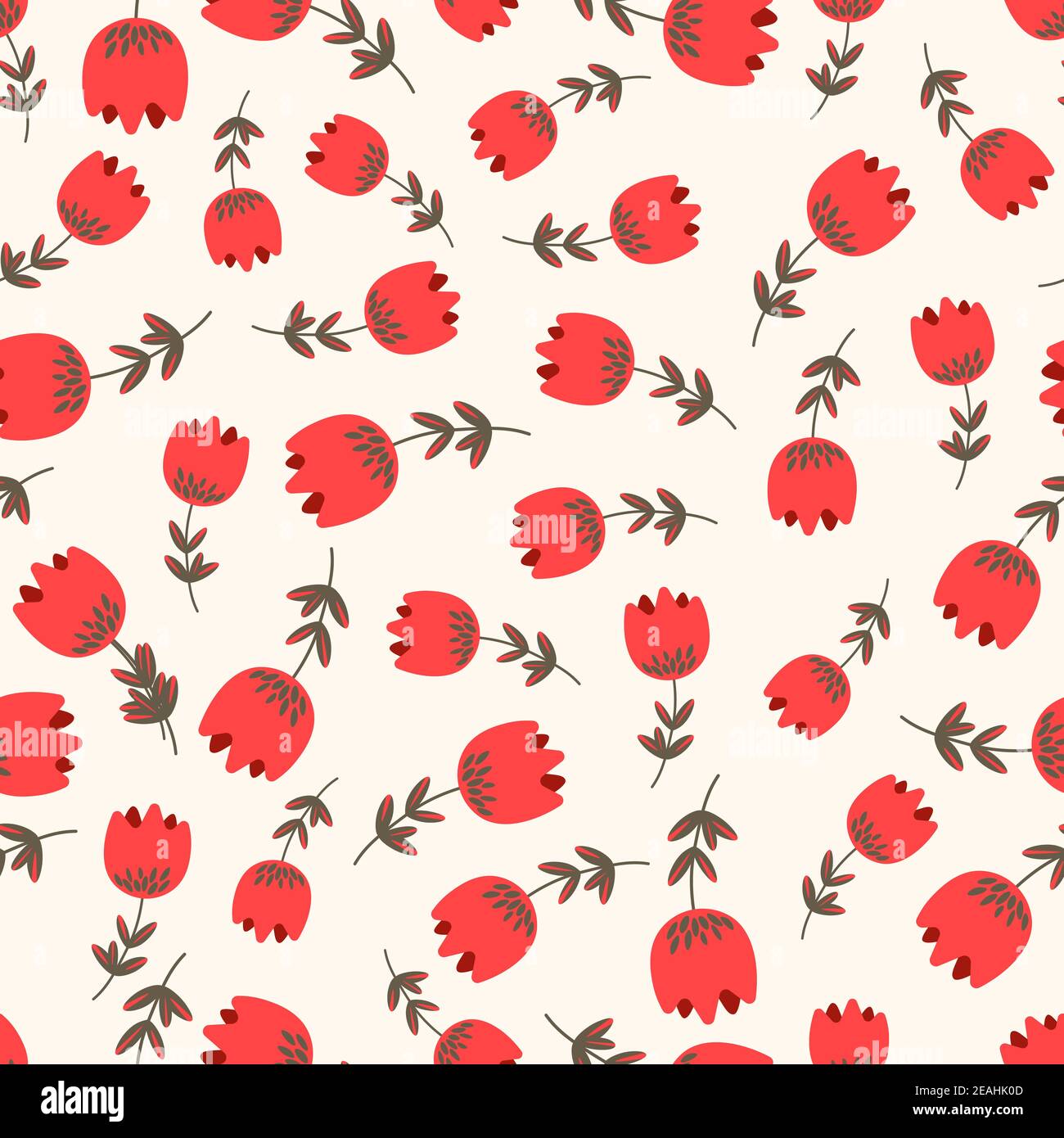 Seamless floral pattern based on traditional folk art ornaments ...