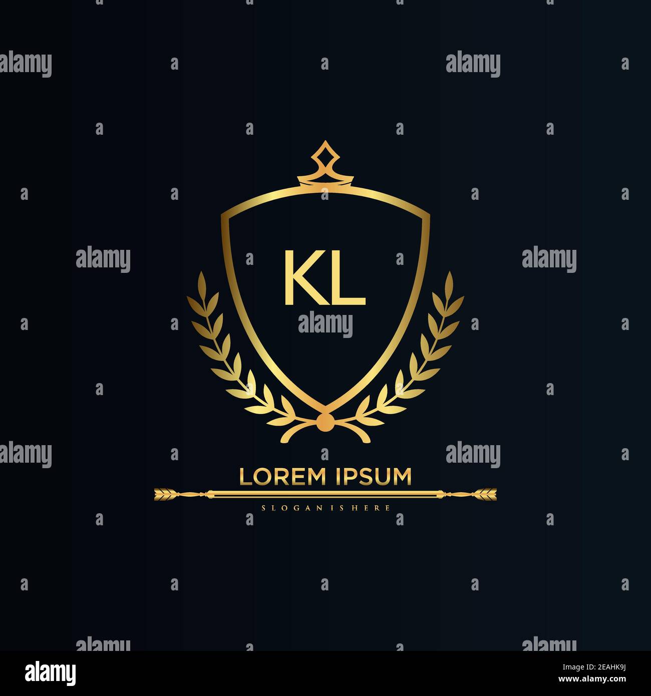 KL Letter Initial with Royal Template.elegant with crown logo vector ...