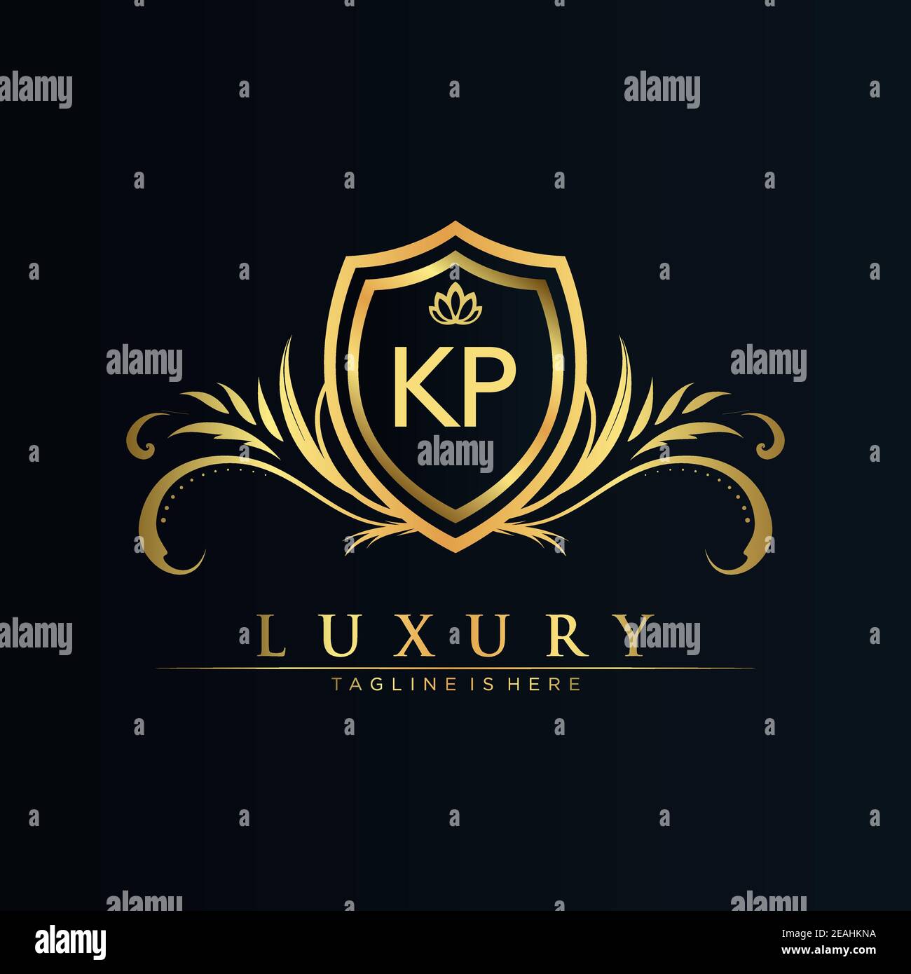 KP Letter Initial with Royal Template.elegant with crown logo vector ...