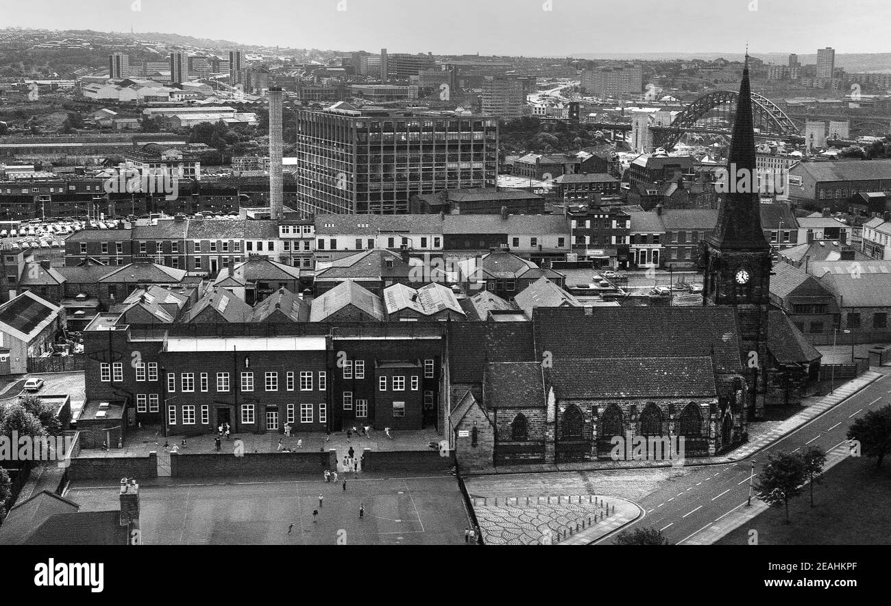 View of Sandyford from King Charles Tower, Newcastle-upon-Tyne, circa ...