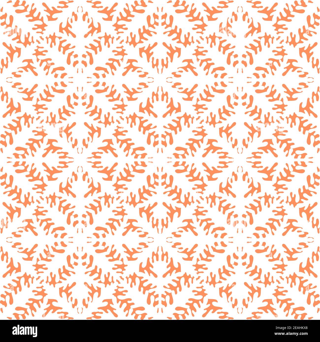 Abstract white and orange background with floral hand drawn element ...