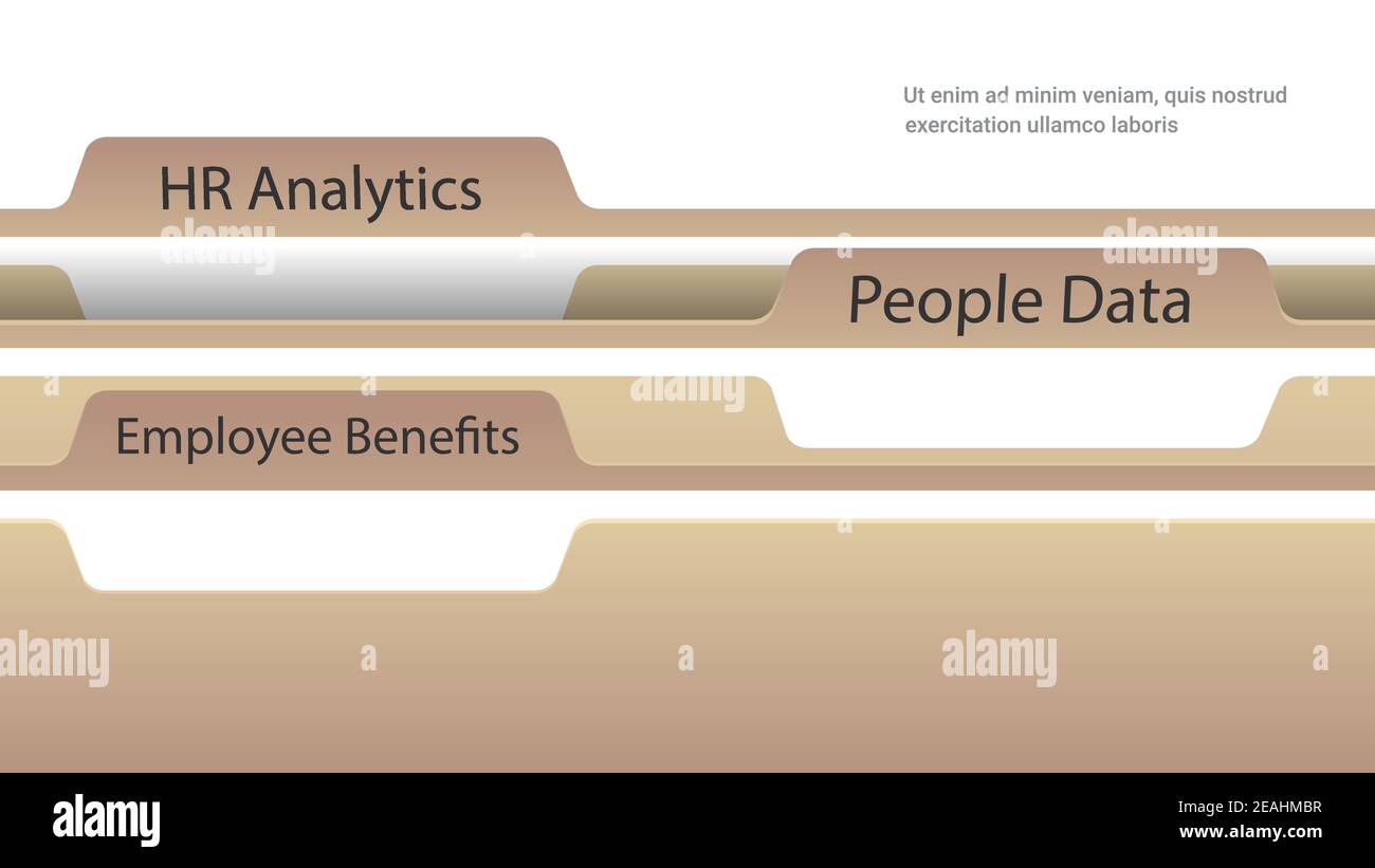 file register folders with employee benefits HR analytics and people ...