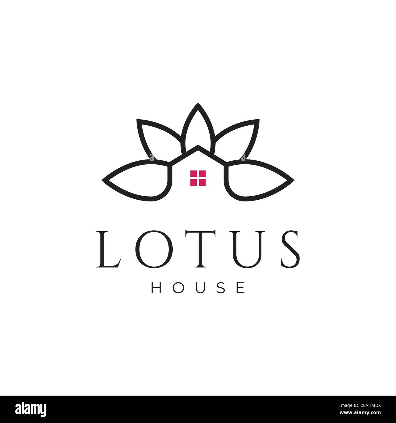 Lotus house illustration inspiration symbol logo design vector template ...