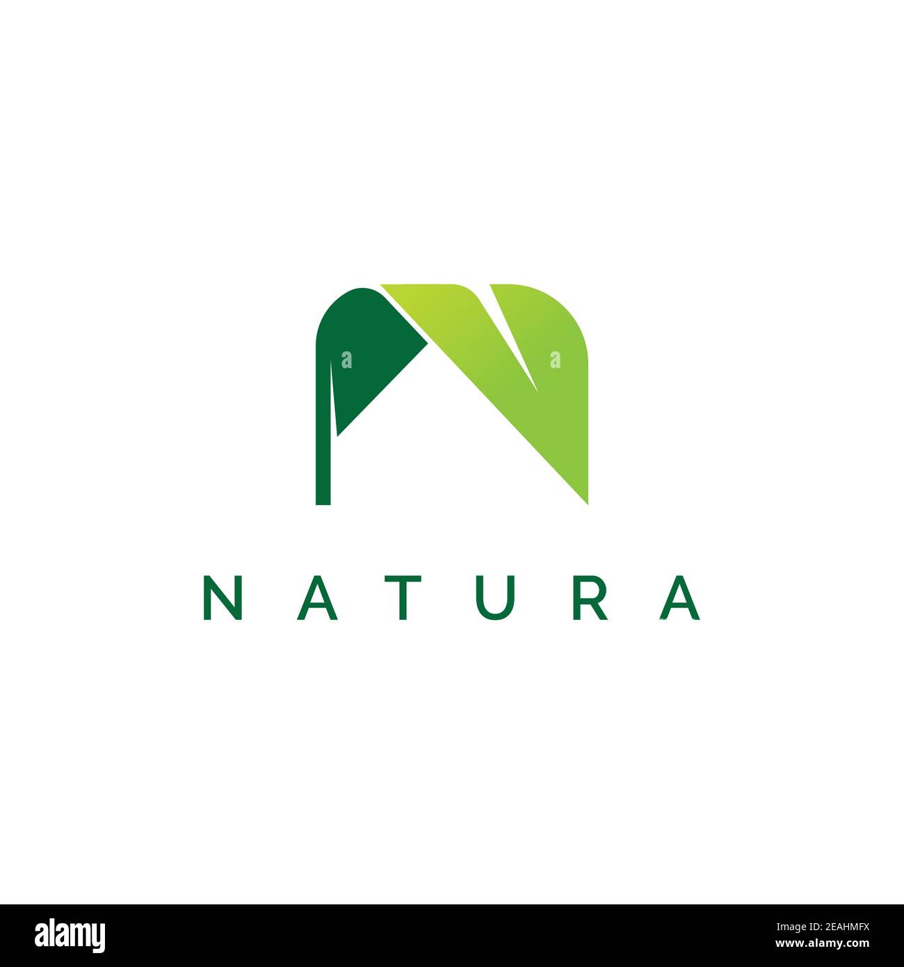 Letter N with leaf shape logo design inspiration vector template ...